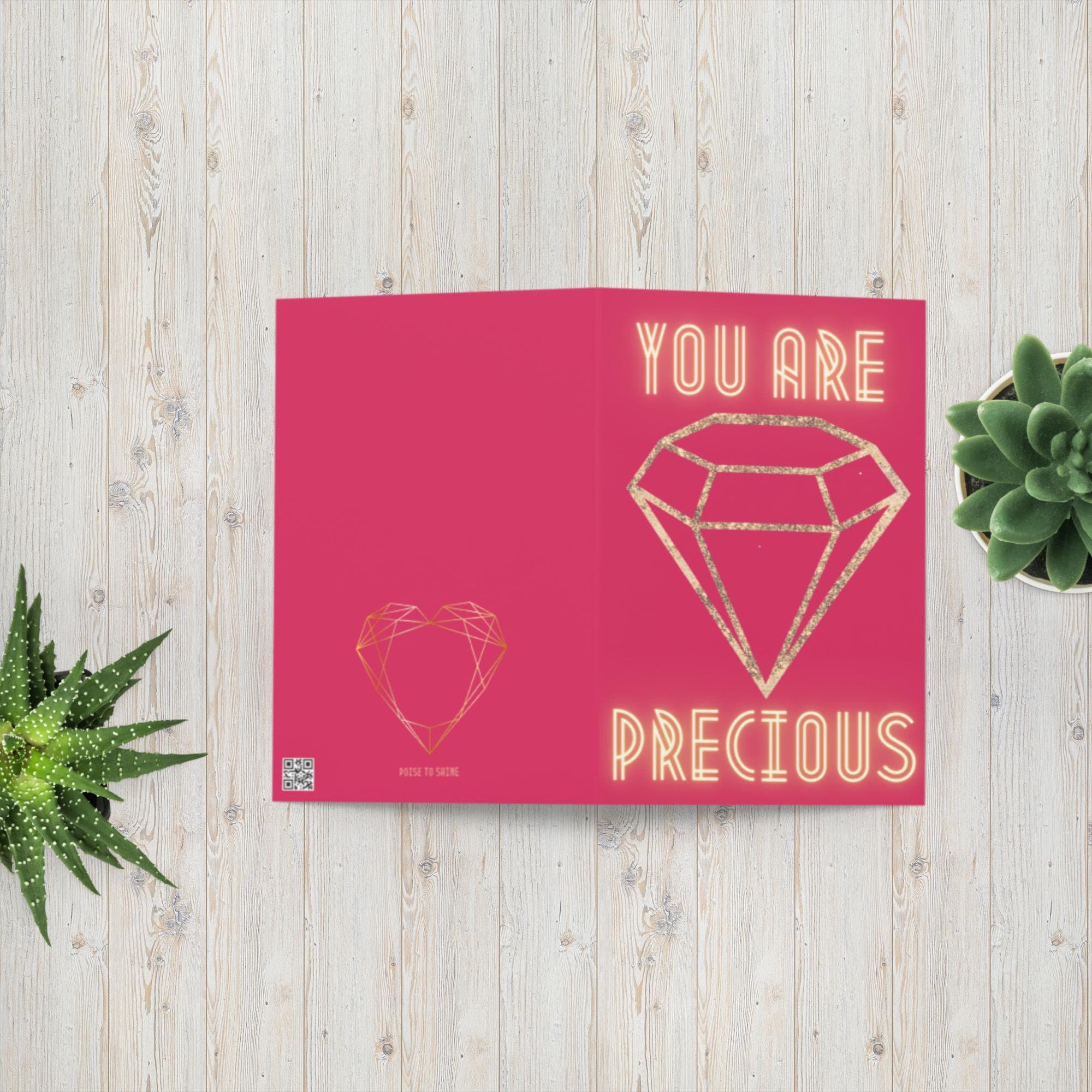You Are Precious Gold Diamond Romantic Card - Etsy
