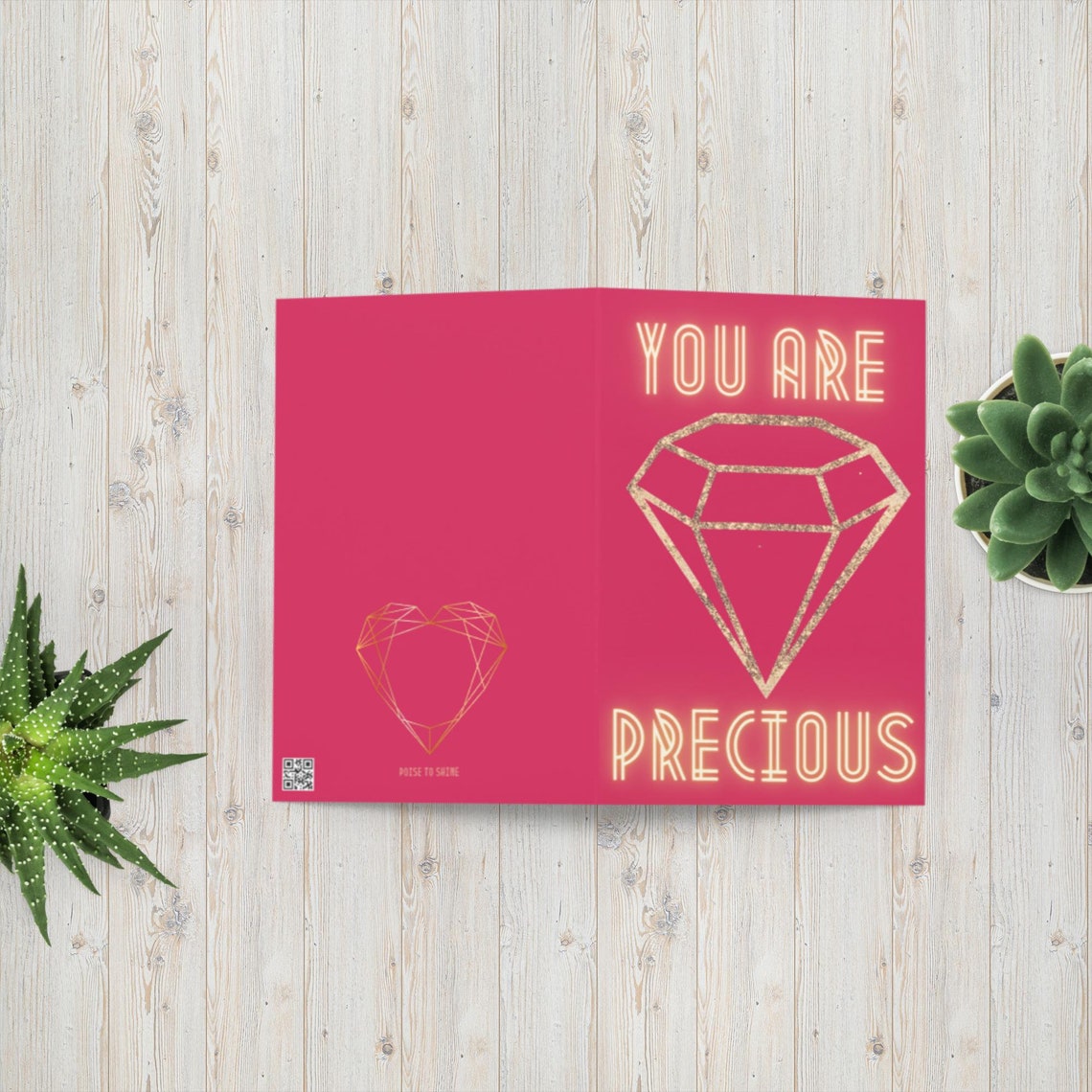 You Are Precious Gold Diamond Romantic Card - Etsy