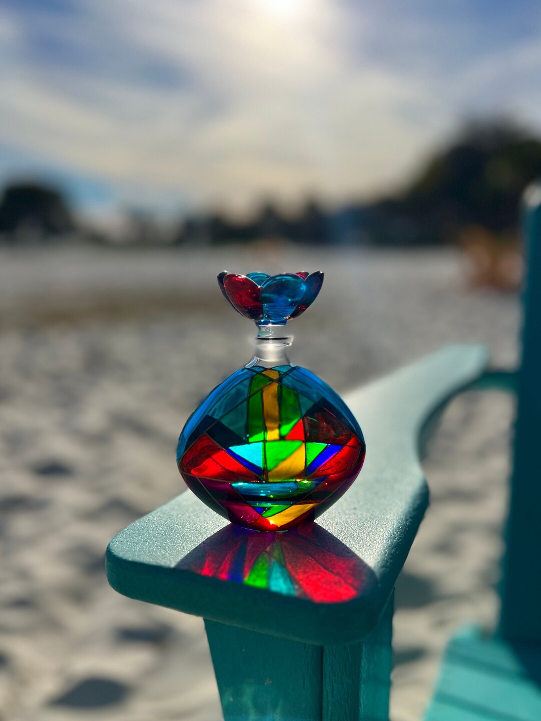 Hand Painted Murano Oval Perfume Bottle 1 - Etsy