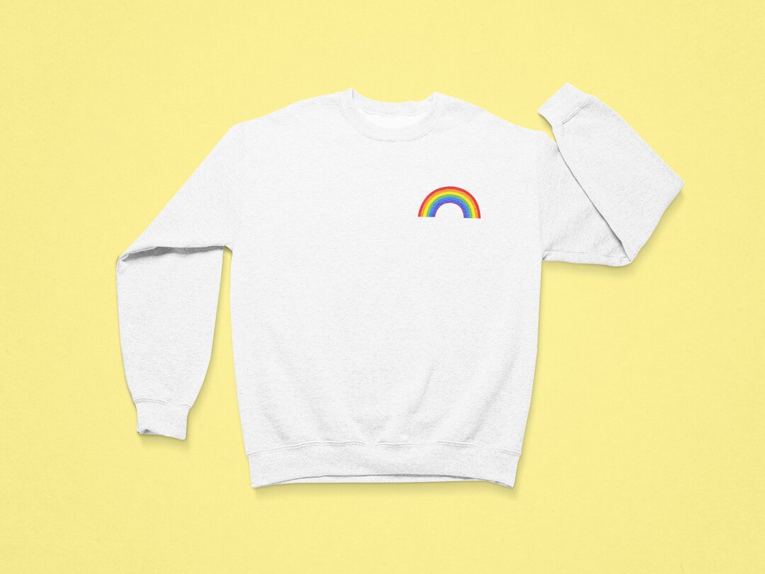 Rainbow Pocket Print Crewneck , Rainbow Pride Sweatshirt , Gay Pride ...
