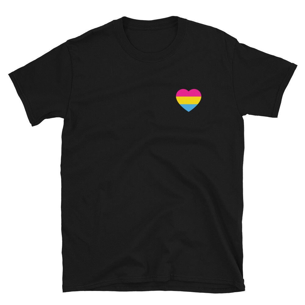 Pansexual Pride T Shirt Pansexual Heart Shirt Cute Pan Pride Etsy