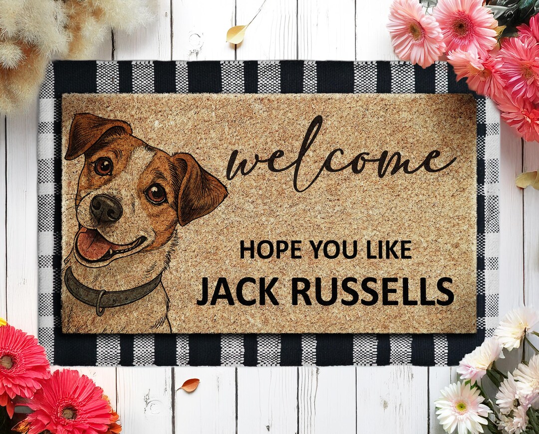 Jack Russell Terriers Doormat, Door Mat, No Need to Knock Doormats ...
