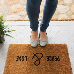 Welcome Peace and Love Doormats, Peace and Love Doormat, Home Doormats ...