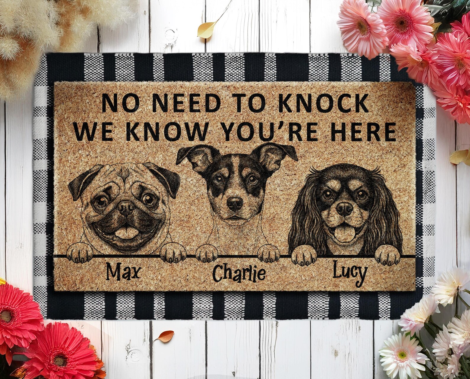 Personalized Doormat From Your Photo, No Need to Knock Boxer Doormats ...