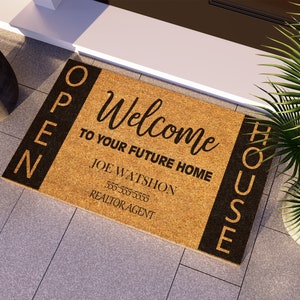 Realtor Custom Doormat Open House Doormat Realtor Doormat Business ...