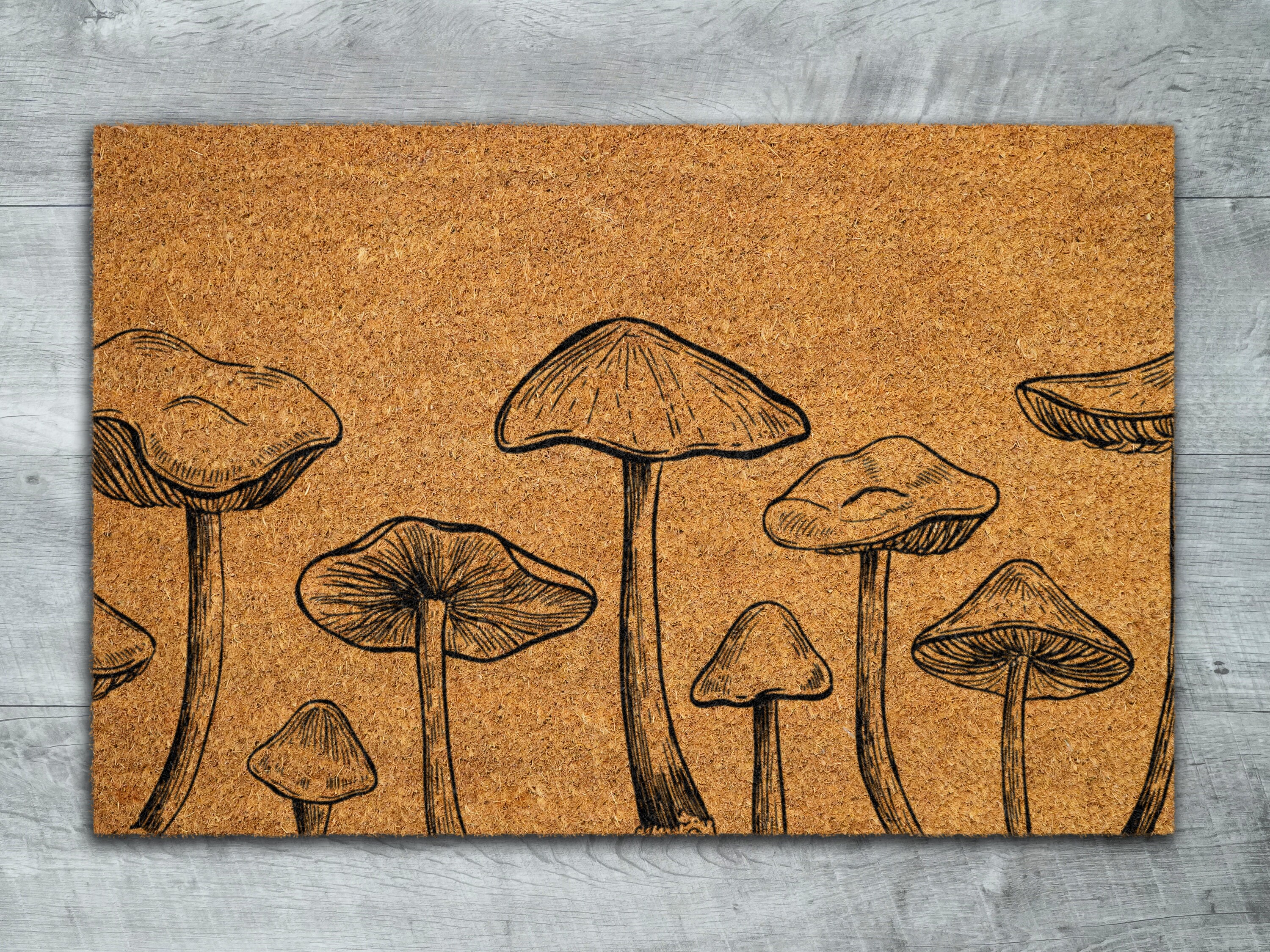 Mushroom Close up Doormat, Welcome Mushroom Doormats, Mushrooms ...