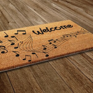 Music Notes Door Mat, Music Welcome Door Mat, Funny Doormat, Welcome ...