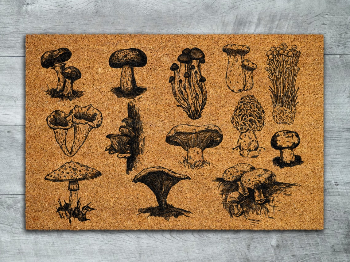 All Kind of Mushroom Door Mats, Mushrooms Welcome Coir Door Mats ...