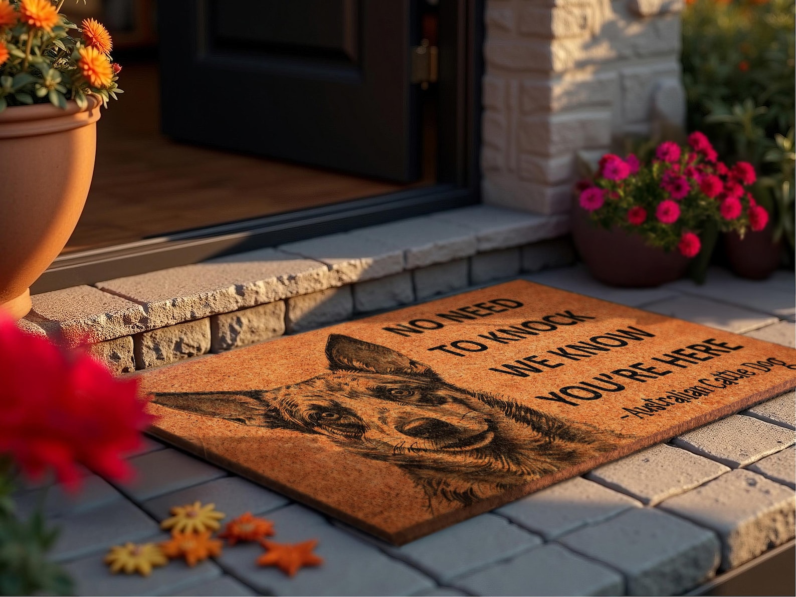Australian Cattle Dog Door Mat, Australian Cattle Dog We Know You ARE ...