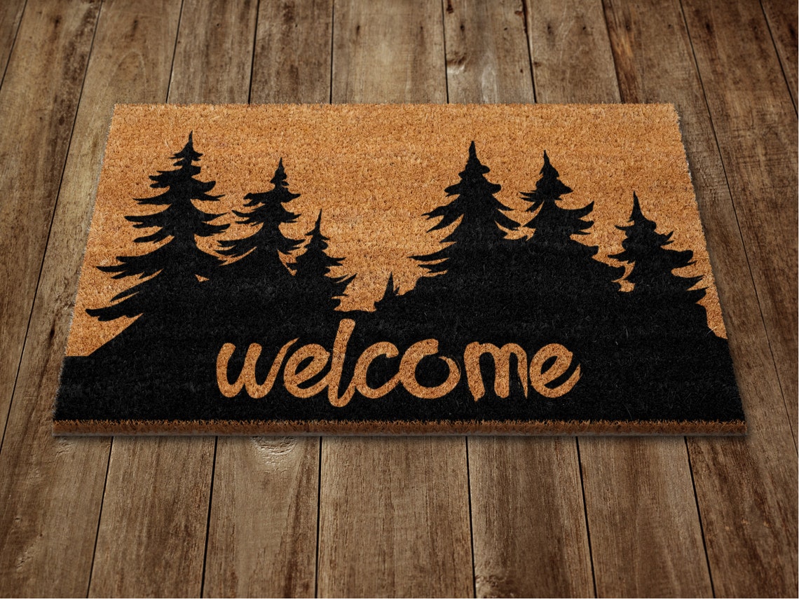 Welcome to Forest Door Mat, Forest Welcome Coir Door Mats, Funny ...