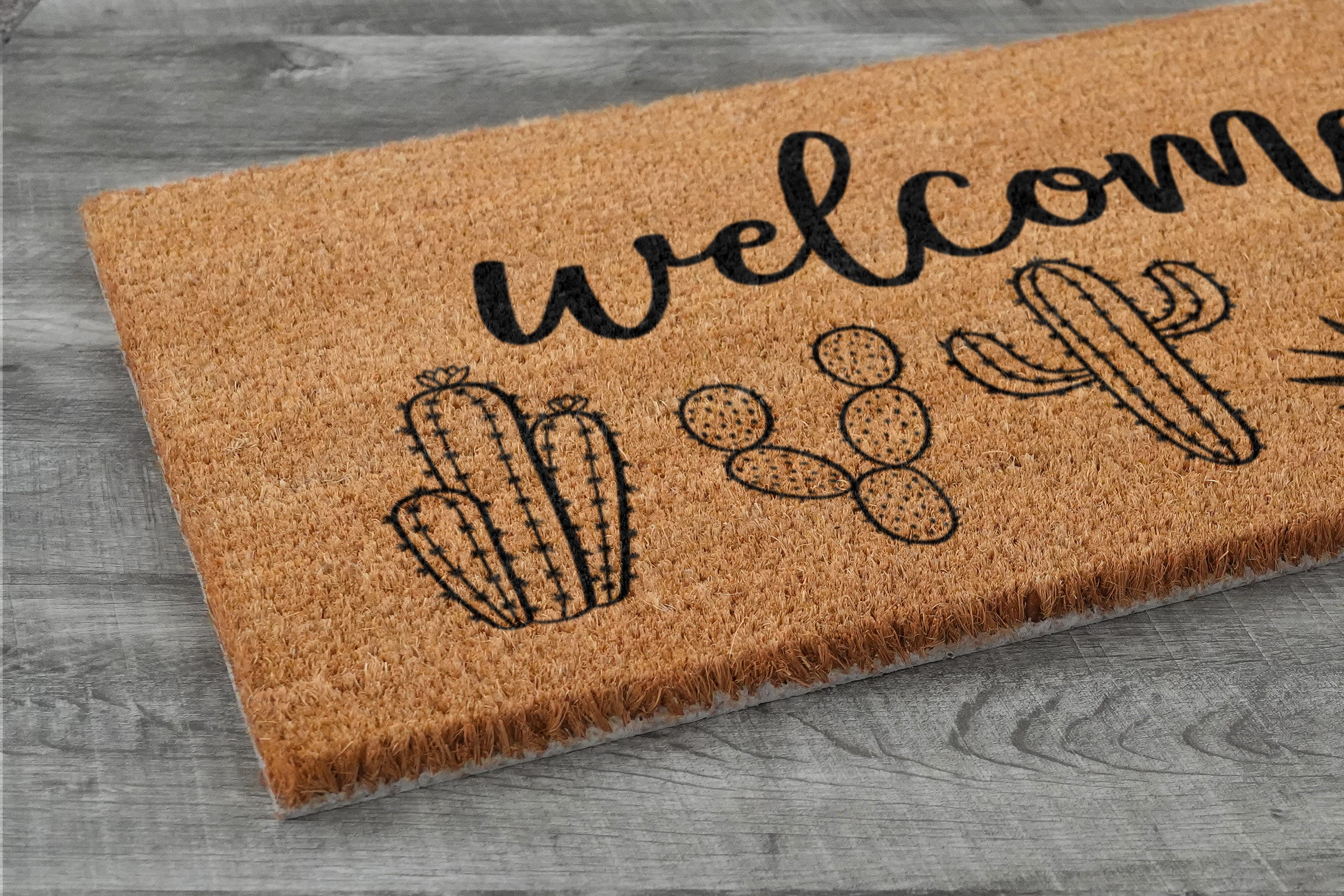 Welcome Cactus Mat Welcome Cactus Coir Doormats Cactus - Etsy