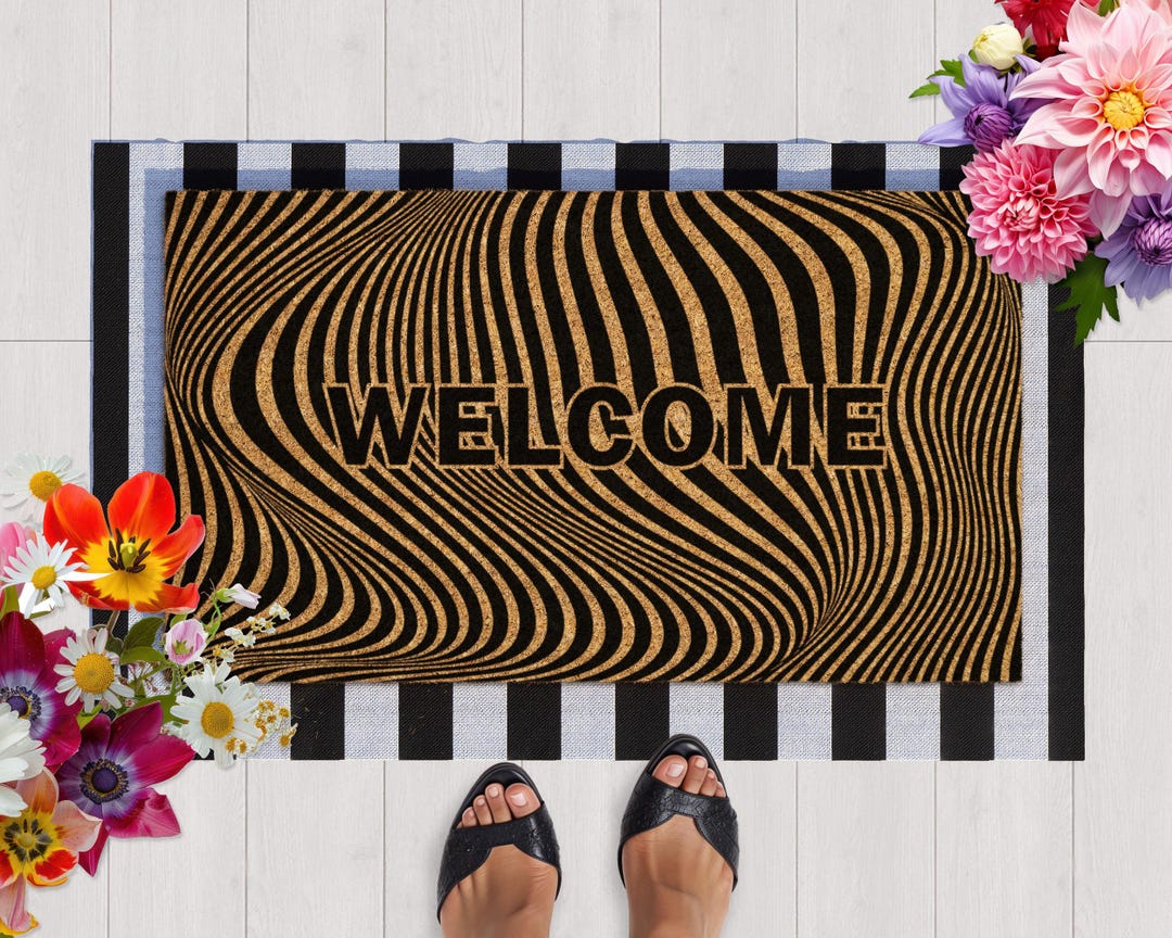 Trippy Welcome Doormat Coir Door Mat Welcome Door Mat, Welcome Coir ...
