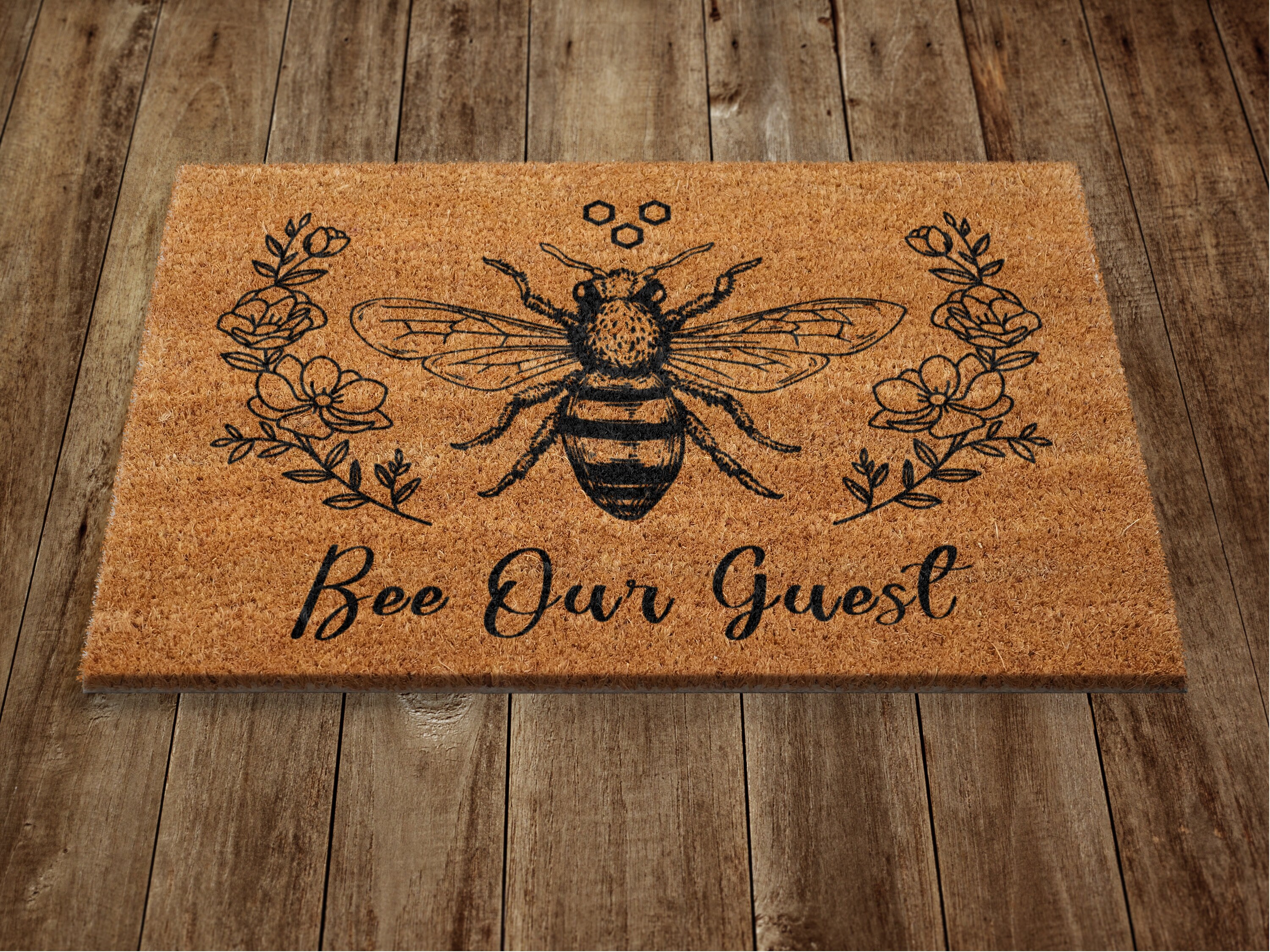 Bee Our Guest Door Mat Bee Spring Door Mats Funny Doormat | Etsy