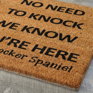 Cocker Spaniel Door Mat, the Cocker Spaniel We Know You ARE Here Spring ...