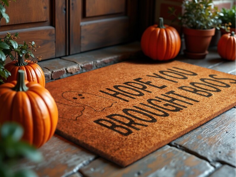 Hope You Brought Boos Mat, Welcome Funny Halloween Cute Ghosts Coir Mat ...