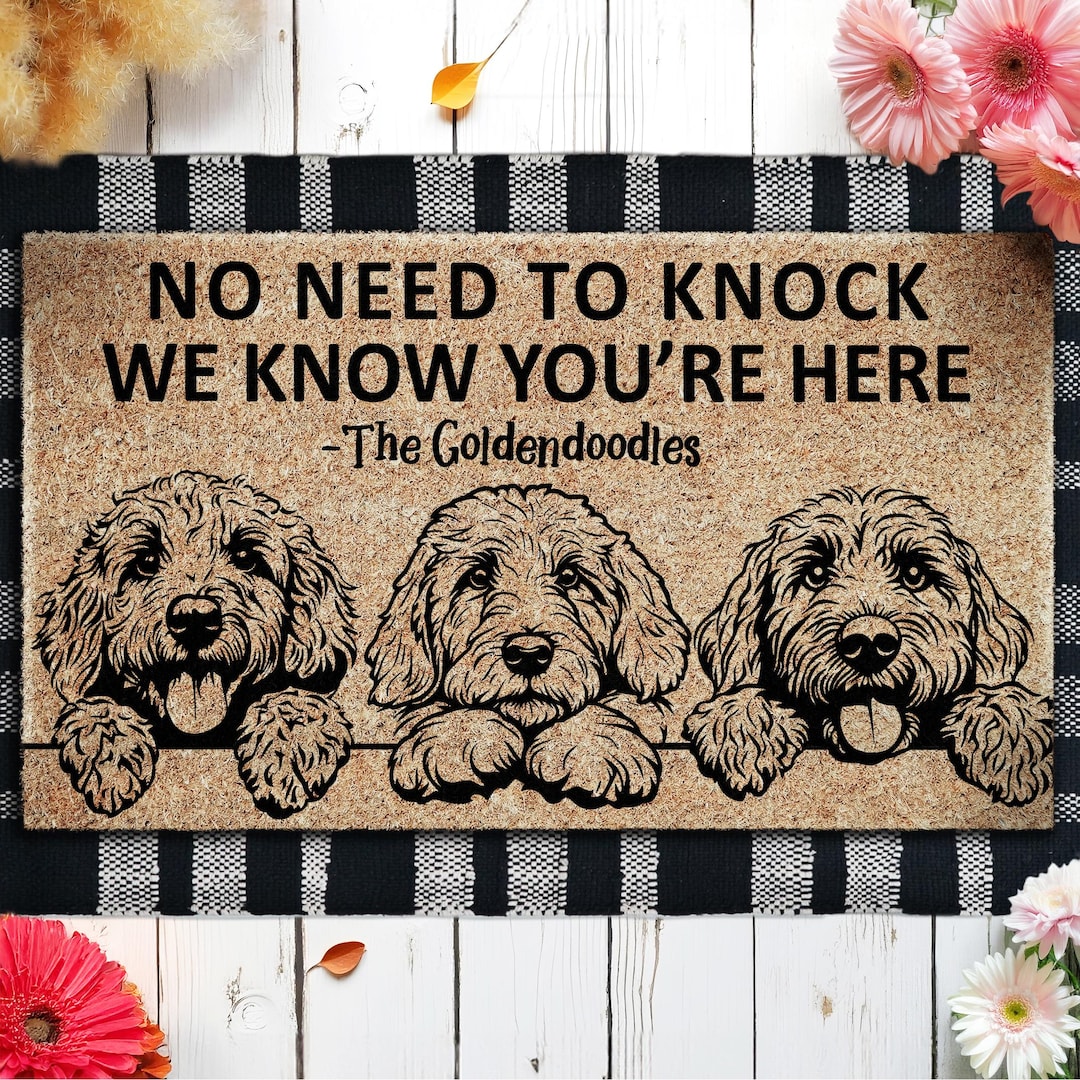 Golden Doodle Coir Doormat, Funny Dog Welcome Mat - Etsy