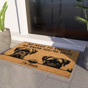Boxer Doormat, the Boxer Door Mat, No Need to Knock Boxer Doormats ...