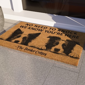 Border Collie Peekaboo Doormat, Border Collies Peekaboo Mats, No Need ...