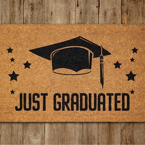 Just Graduated Door Mat, Congratulations Door Mats, Funny Doormat ...