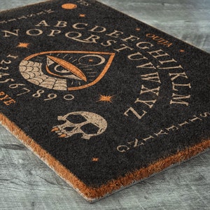 Halloween Skeleton Ouija Board Coir Door Mat, Welcome Halloween Front ...