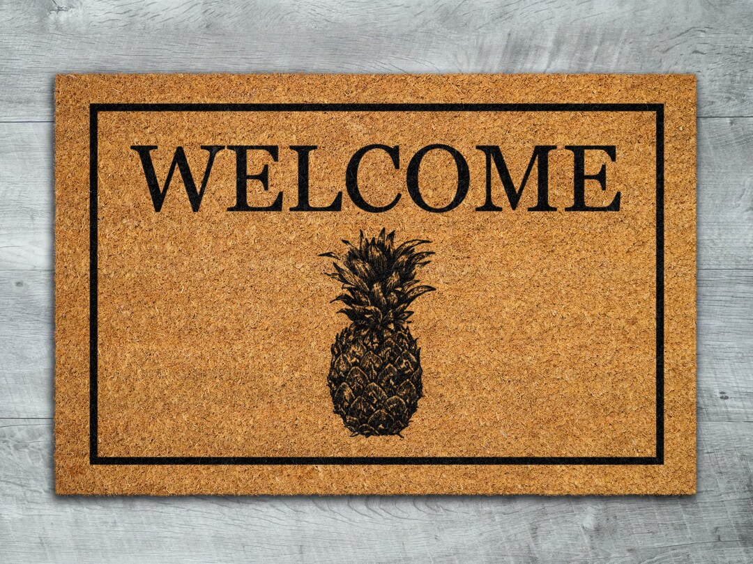 Welcome Pineapple Door Mat, All Mushrooms Welcome Pineapple Coir Door ...