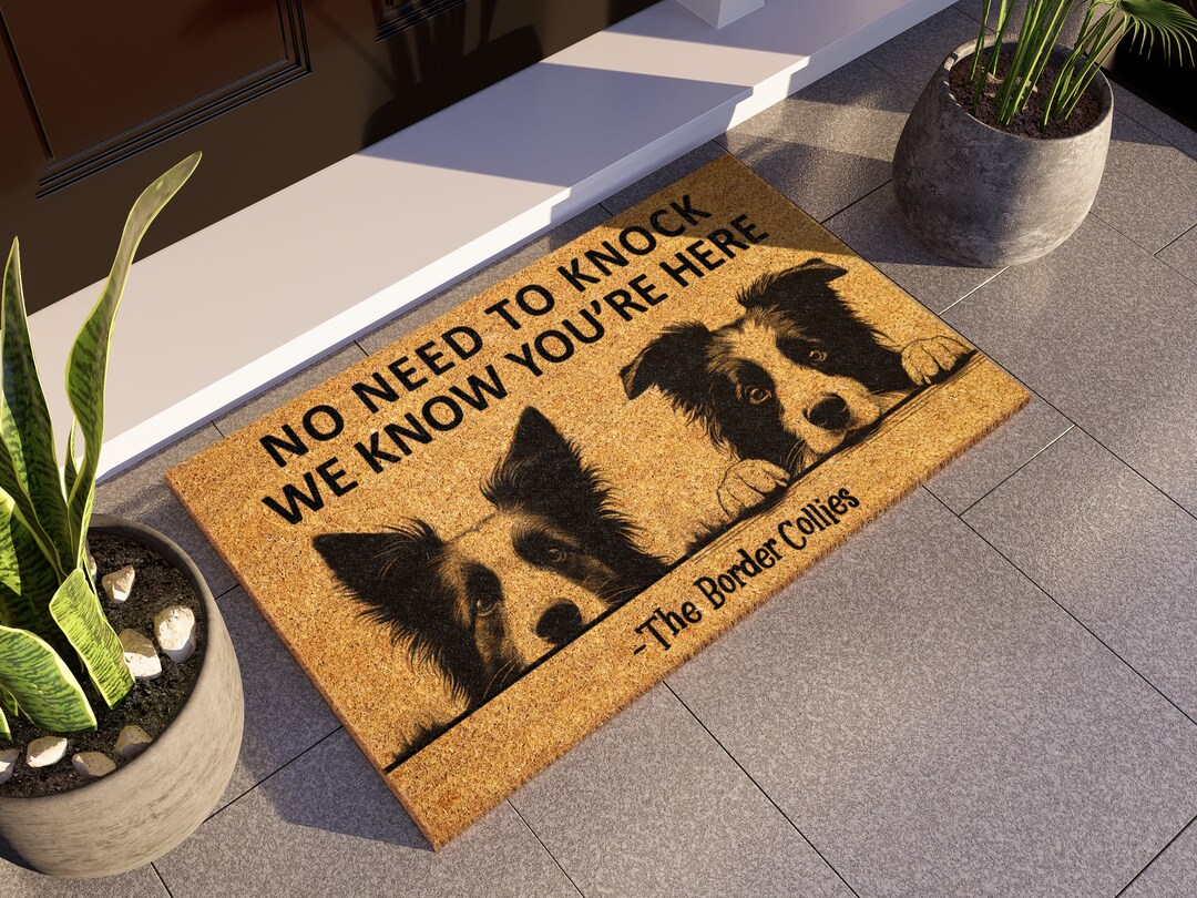 Border Collie Peekaboo Doormat, Border Collies Peekaboo Mats, No Need ...