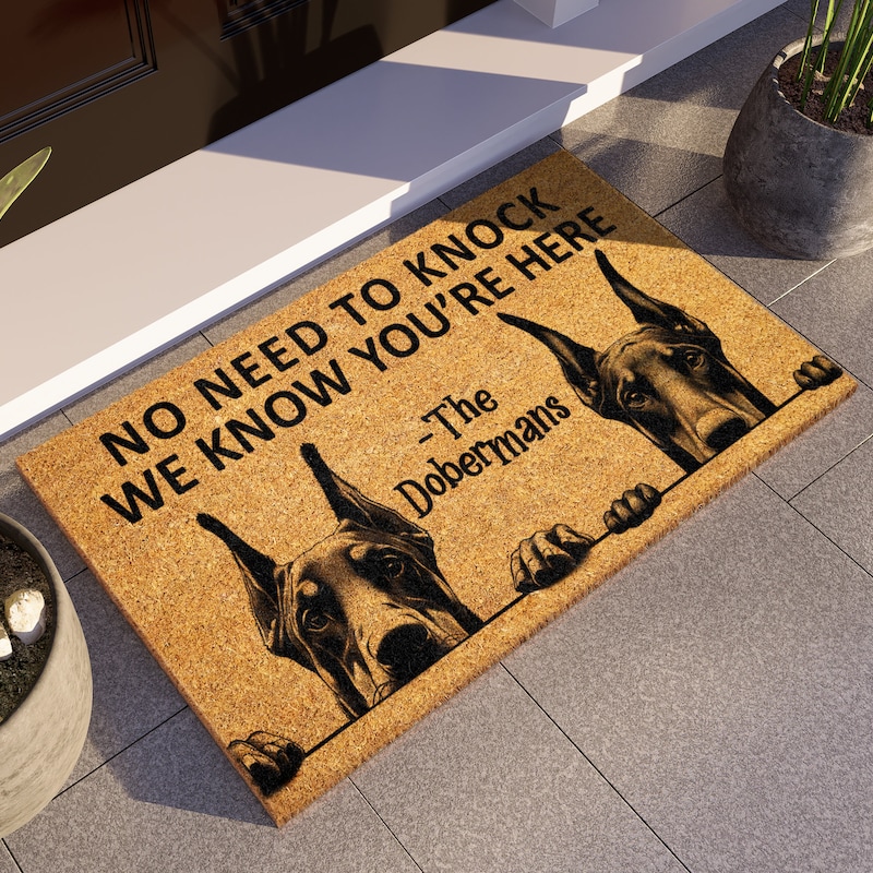 Doberman Christmas Mat - Etsy