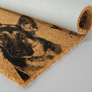 The German Shepherd Door Mat, Tilted Head Says We Know You ARE Here ...