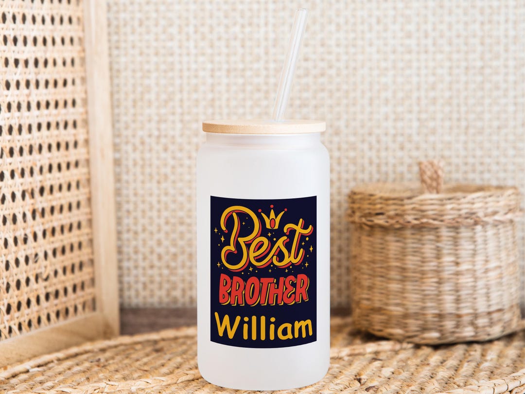 Best Brother Glass Iced Coffee Cup Glass Cup, Custom Best Brother Glass ...
