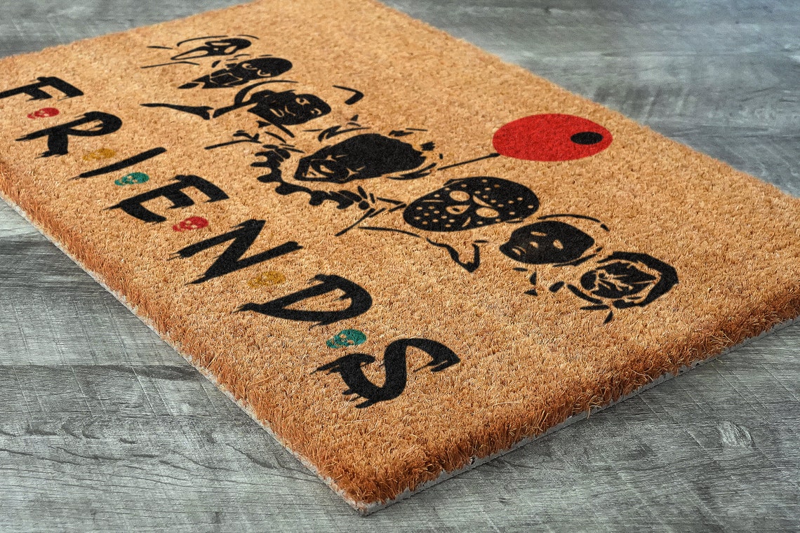 Halloween Best Friends Coir Door Mat, Welcome Horror Characters ...