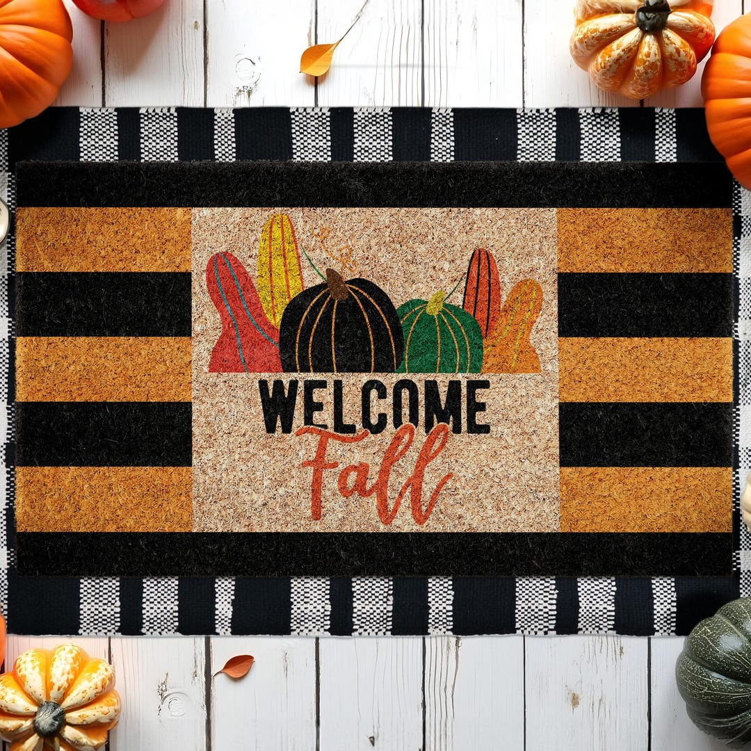 Fall Welcome, Coir Door Mat, Welcome Fall Mat, Fall Front Door Mat ...
