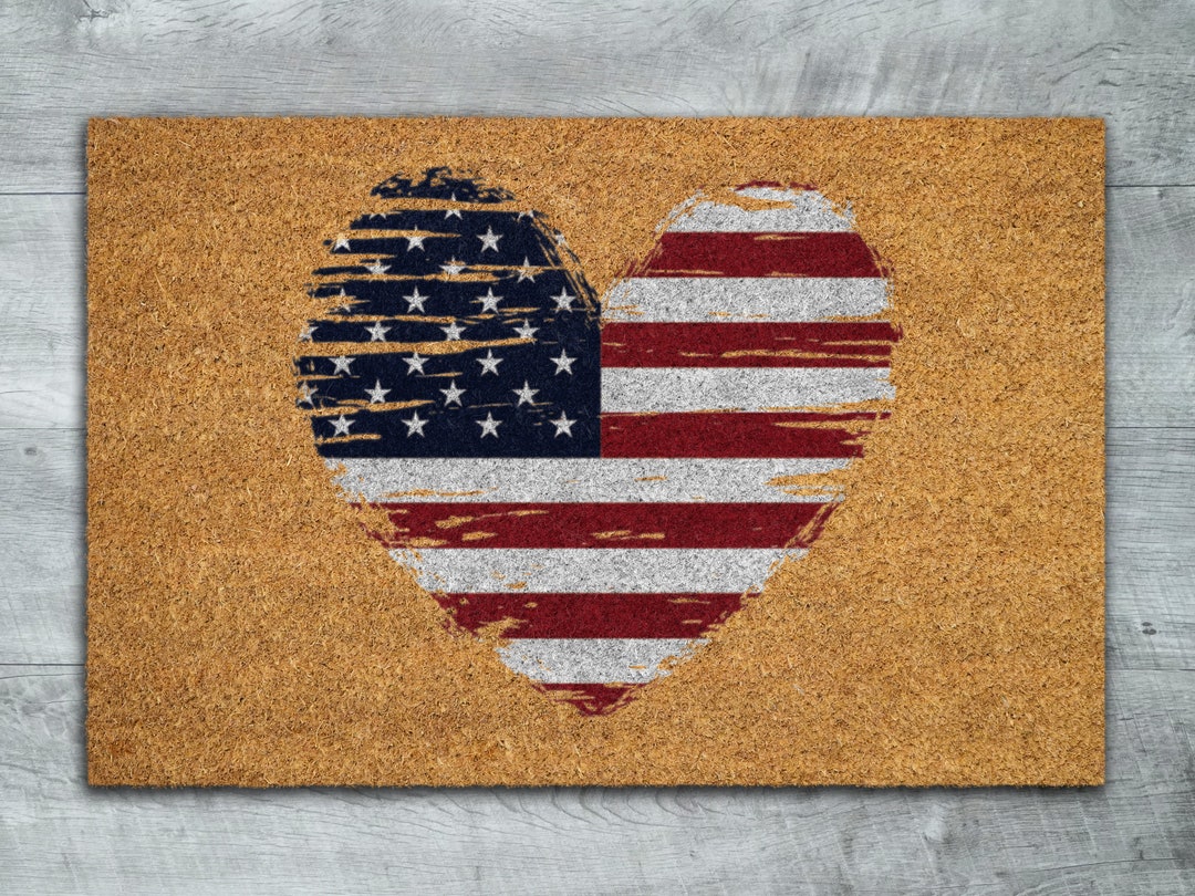 USA Flag Hearth, Patriotic Door Mats, Funny Doormat, USA Flag Welcome ...