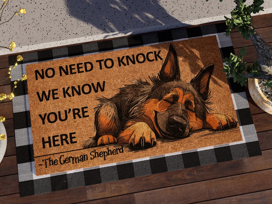 German Shepherd Sleeping Funny Door Mat, the German Shepherd We Know ...