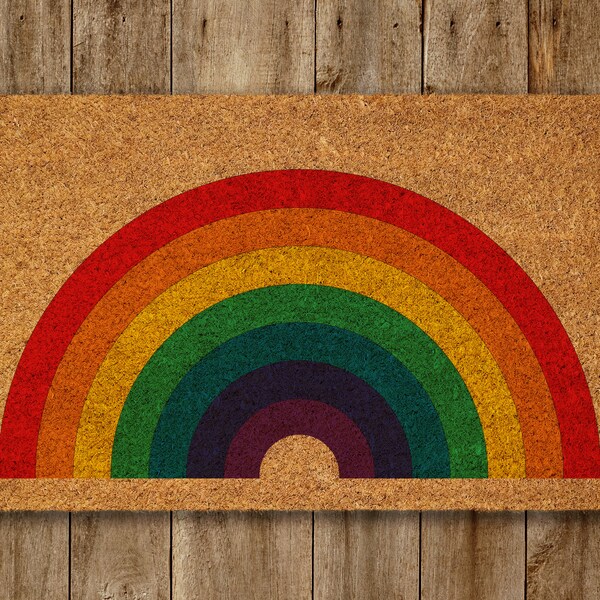Rainbow Doormat - Etsy