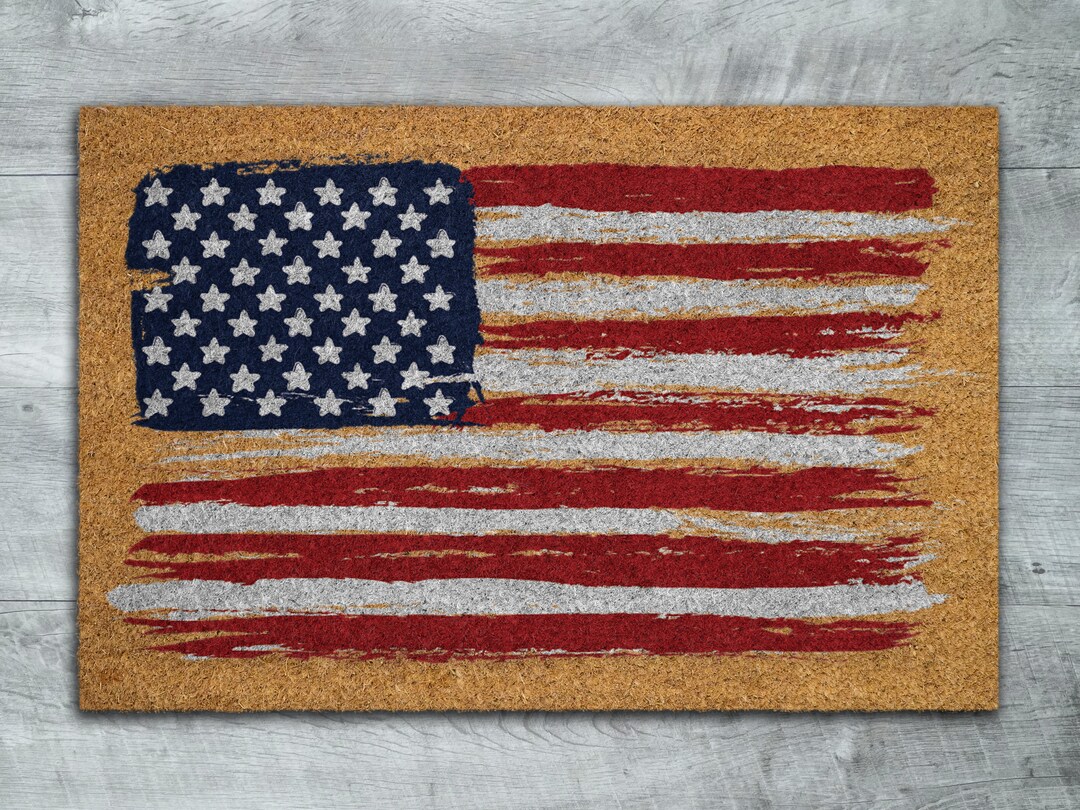 USA Flag Patriotic Door Mats, Funny Doormat, USA Flag Welcome Mats, US ...