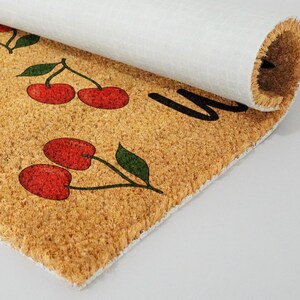 Welcome Cherry Coir Doormat , Cherries Welcome Summer Home Doormat ...