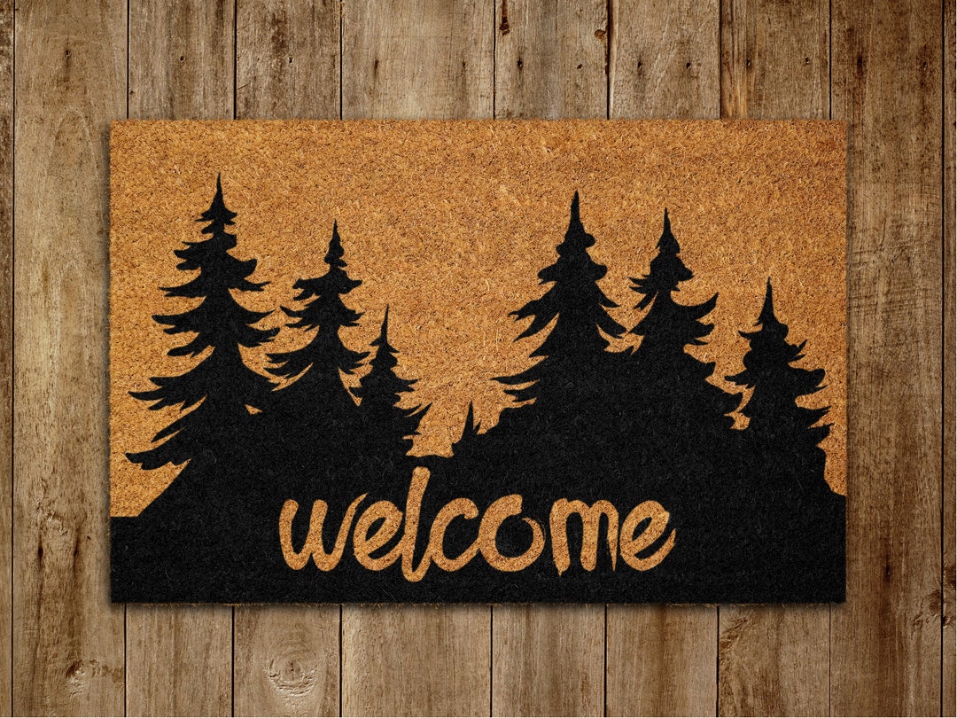 Welcome to Forest Door Mat, Forest Welcome Coir Door Mats, Funny ...