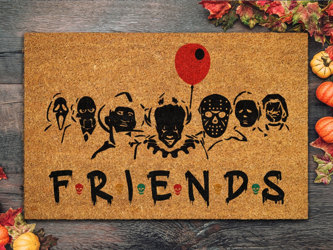 Halloween Best Friends Coir Door Mat, Welcome Horror Characters ...