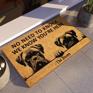 Boxer Doormat, the Boxer Door Mat, No Need to Knock Boxer Doormats ...