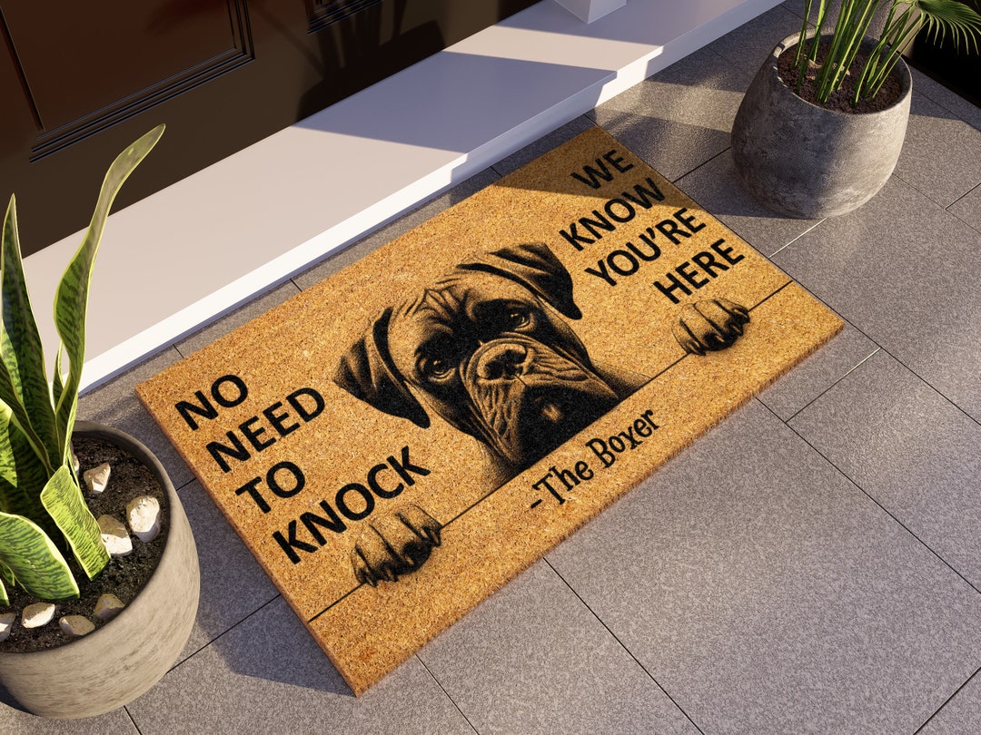 Boxer Doormat, the Boxers Door Mat, No Need to Knock Boxer Doormats ...