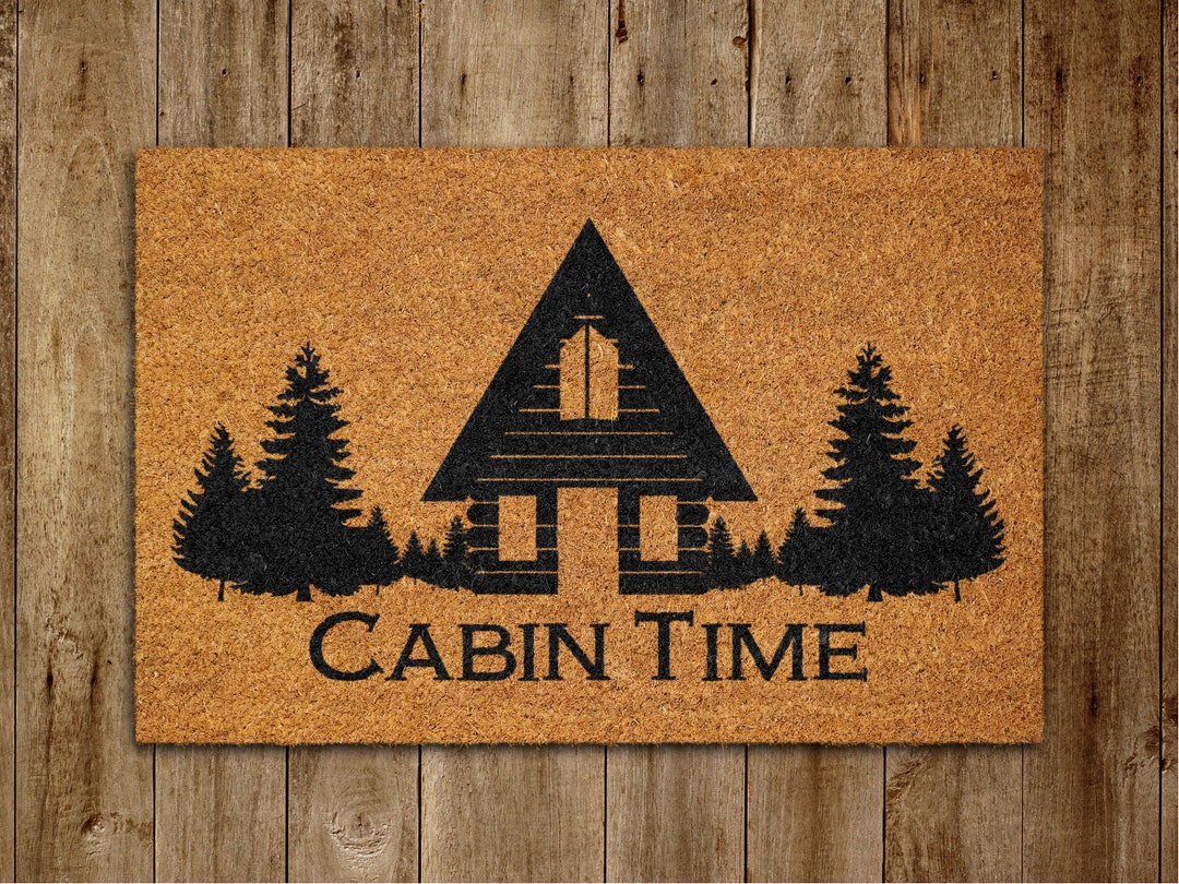 Cabin Time Door Mat, Cabin Welcome Coir Door Mats, Funny Doormat ...