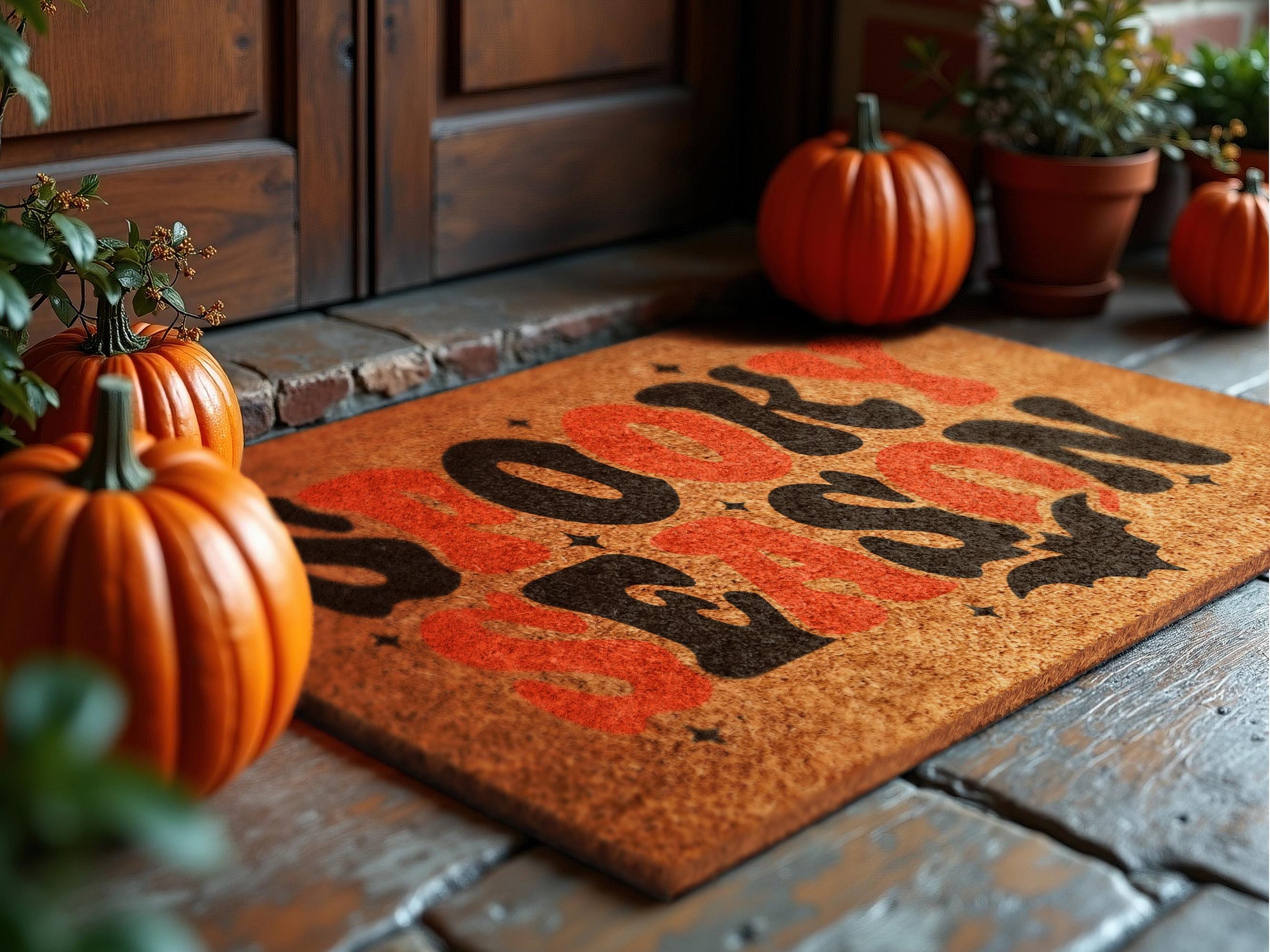 Halloween Spooky Season Coir Mat, Welcome Funny Halloween Coir Mat ...