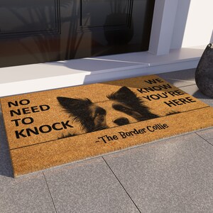 Border Collie Peekaboo Doormat, Border Collie Peekaboo Mats, No Need to ...
