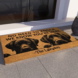 Labrador Peekaboo Door Mat, Labradors We Know You ARE Here Labrador ...