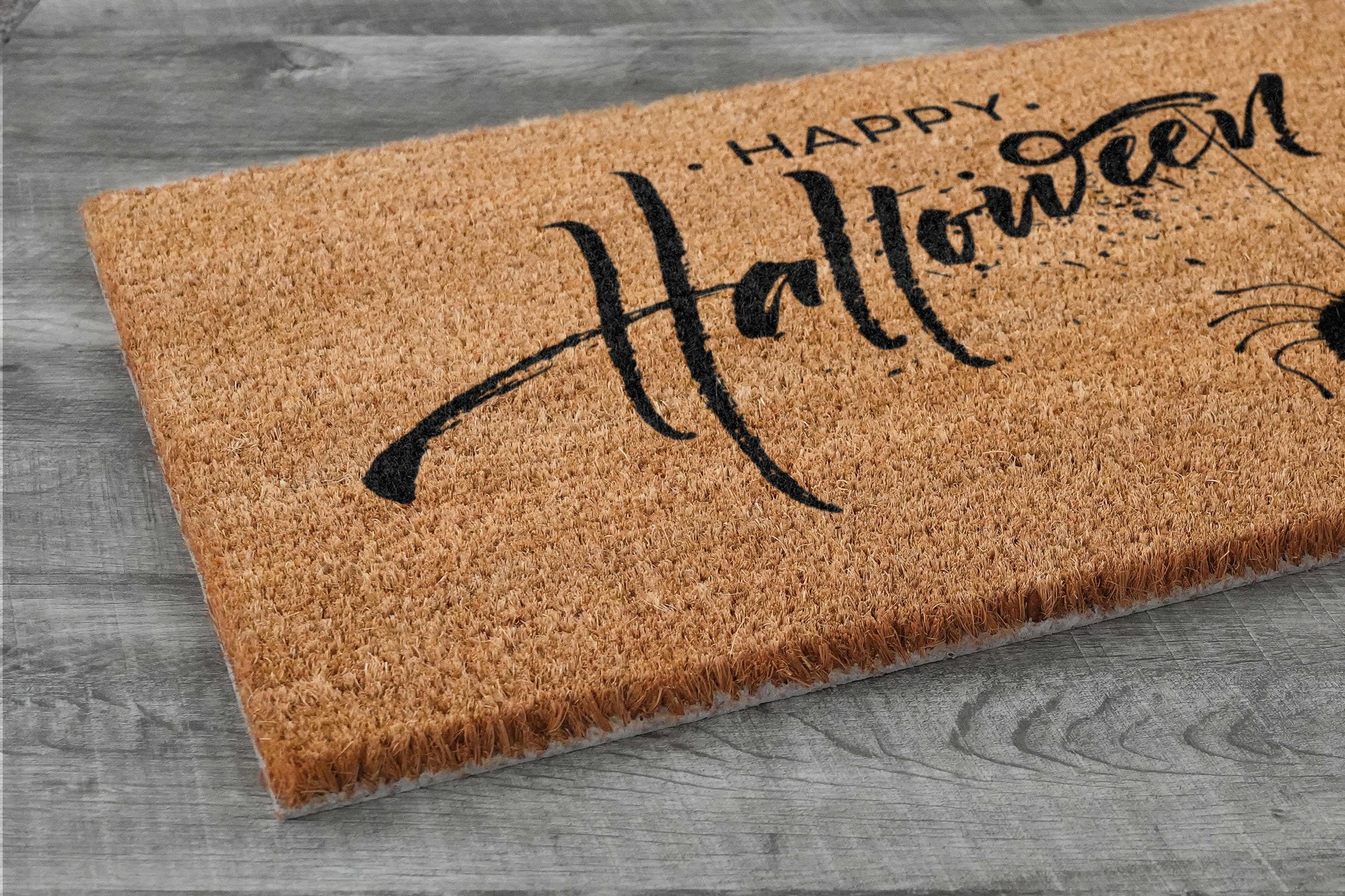 Happy Halloween Cute Spider Splush Coir Doormat sold by Better creation ...