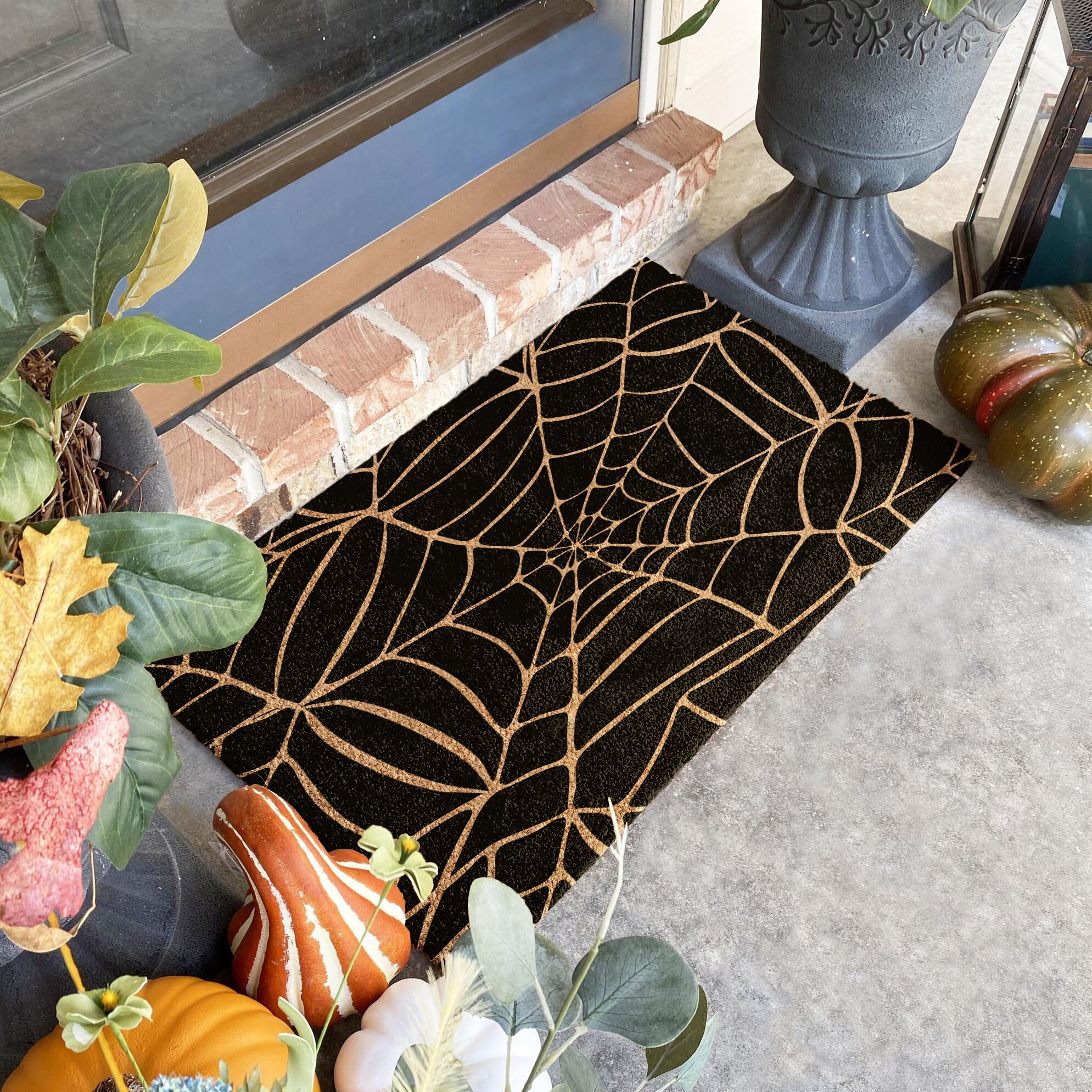 Halloween Spider Web Dark Coir Door Mat Welcome Mat Front - Etsy