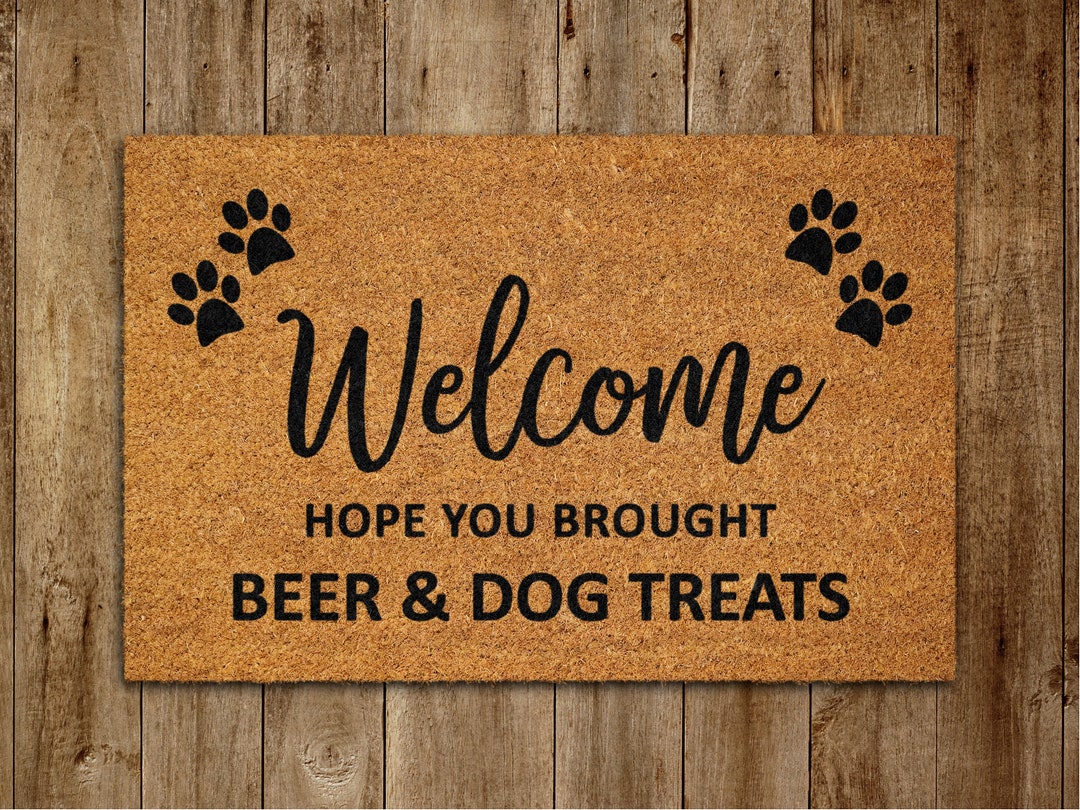 Beer and Dog Treats Mat, Beer Door Mats, Funny Doormat, Welcome Mats - Etsy