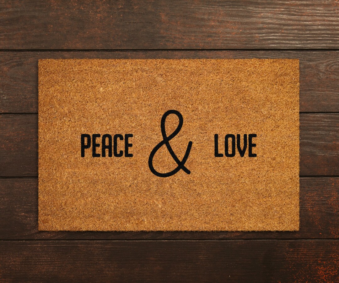 Welcome Peace and Love Doormats, Peace and Love Doormat, Home Doormats ...