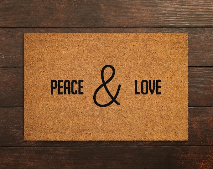 Welcome Peace and Love Doormats, Peace and Love Doormat, Home Doormats ...