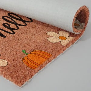 Hello Fall Daisy Coir Mat, Fall Halloween Pumpkin Coir Mat, Happy ...